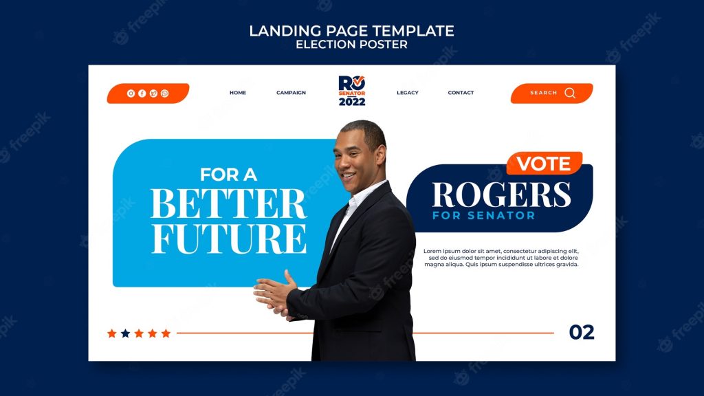 election-landing-page-design-template_23-2149408543 | Letterhead Factory